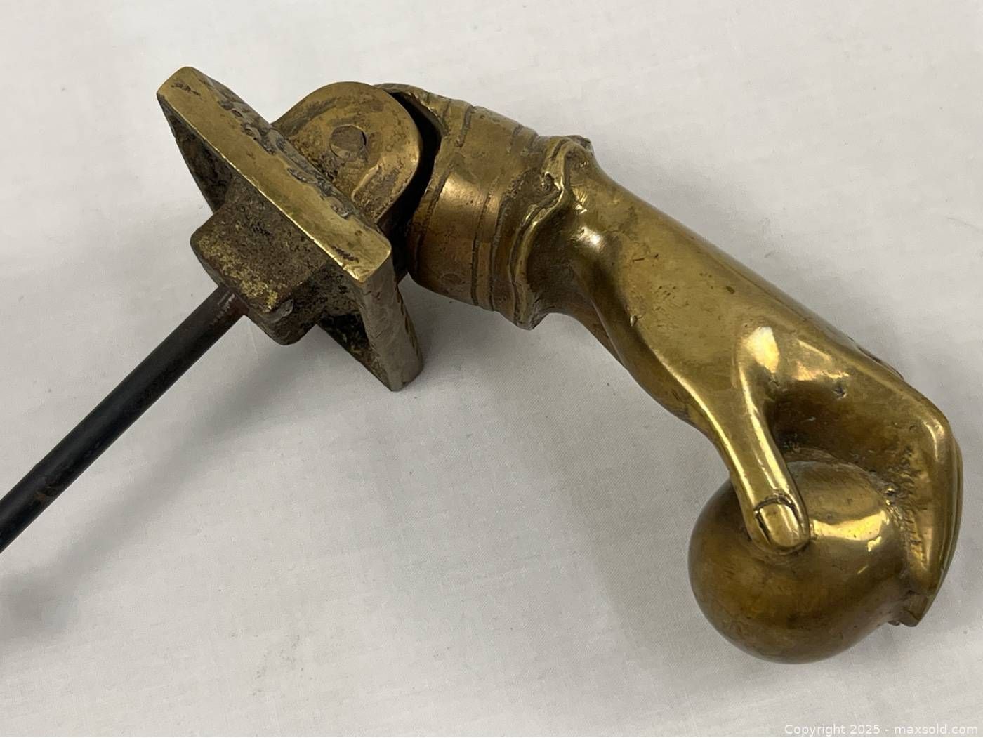 Solid brass hand and ball door knocker | Maxsold