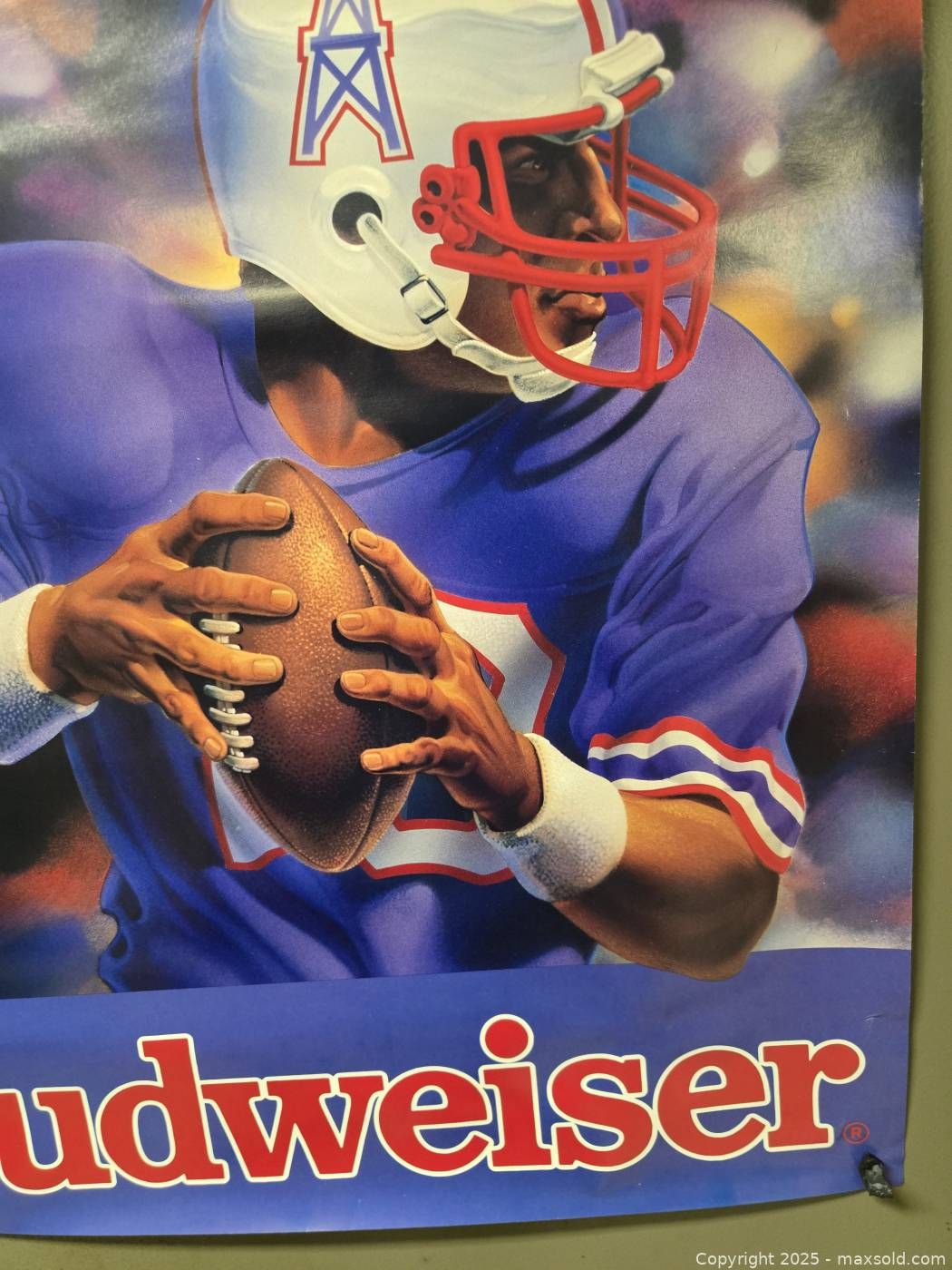 Vintage Houston Oilers Budweiser Poster 24"x18" | Maxsold