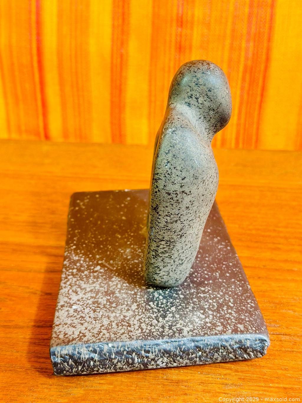Abstract stone figure sculpture on base | Maxsold