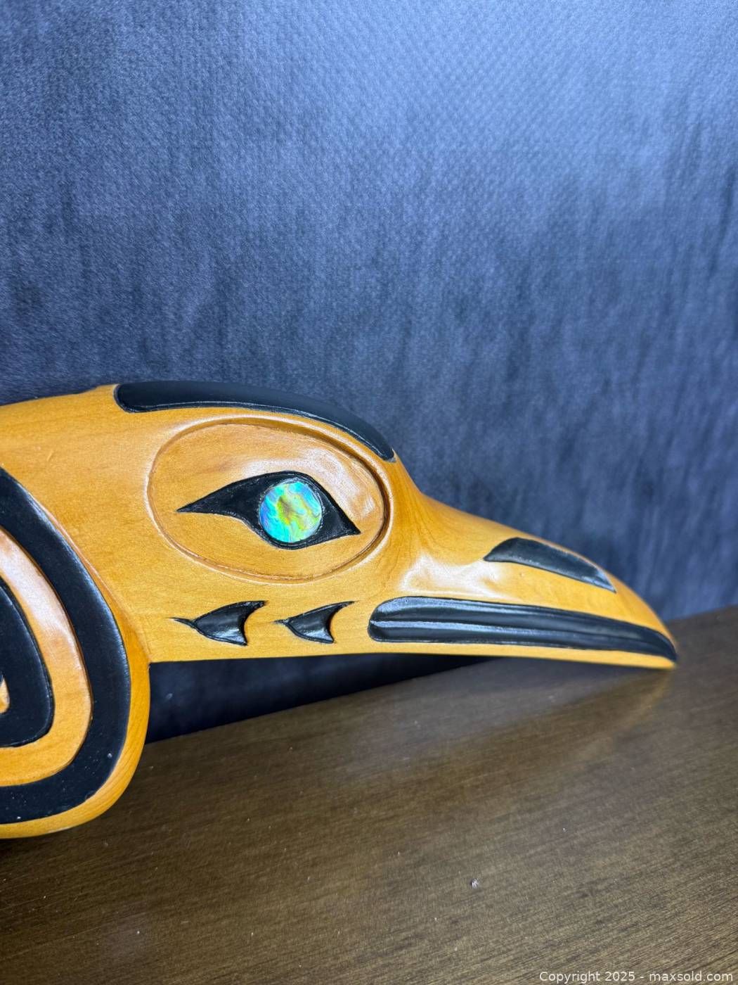 INCREDIBLE! Northwest Coast Indigenous Carved Cedar Raven Plaque ...