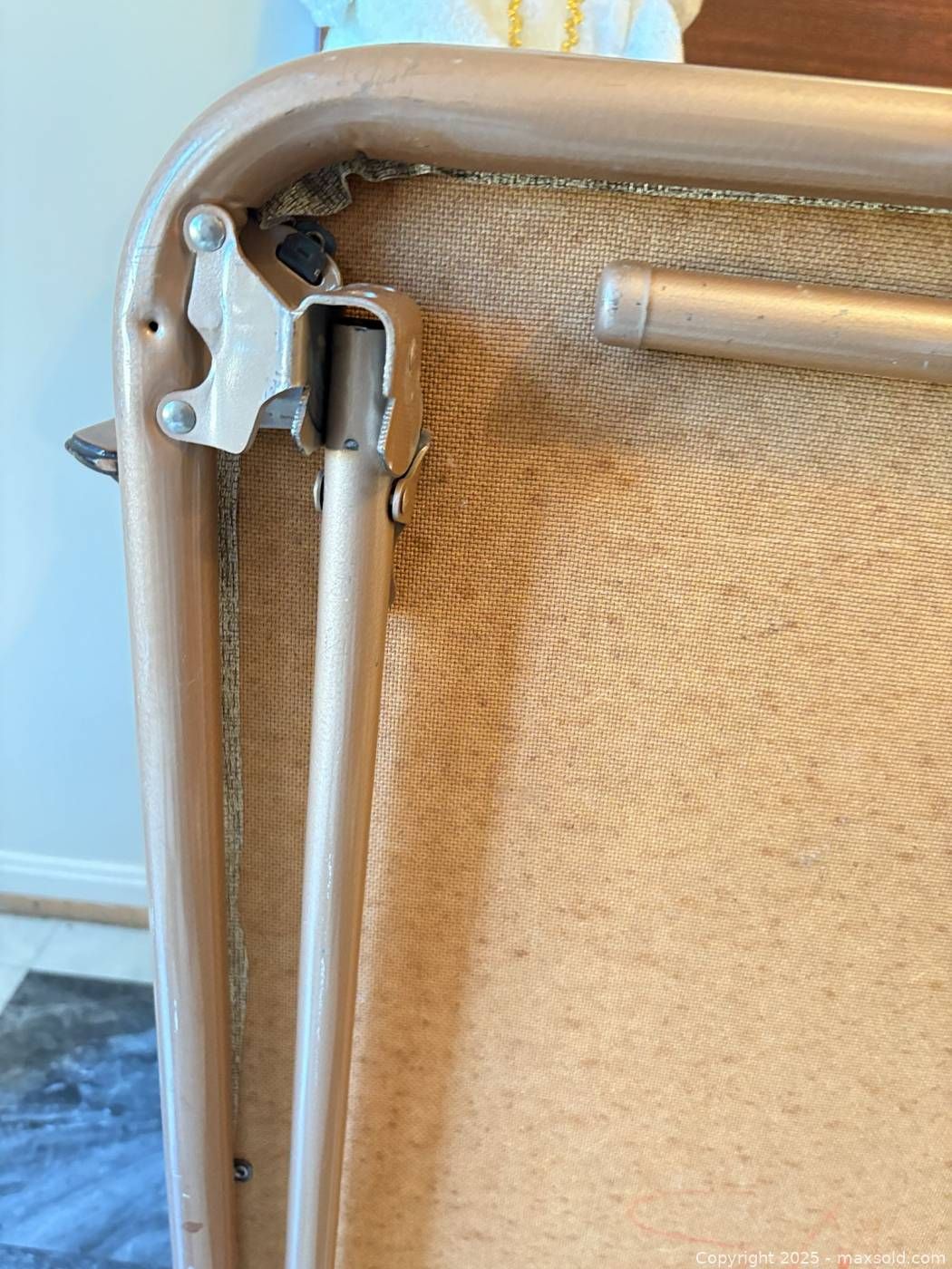 Folding Card Table with Textured Beige Laminate Top With Four Matching ...