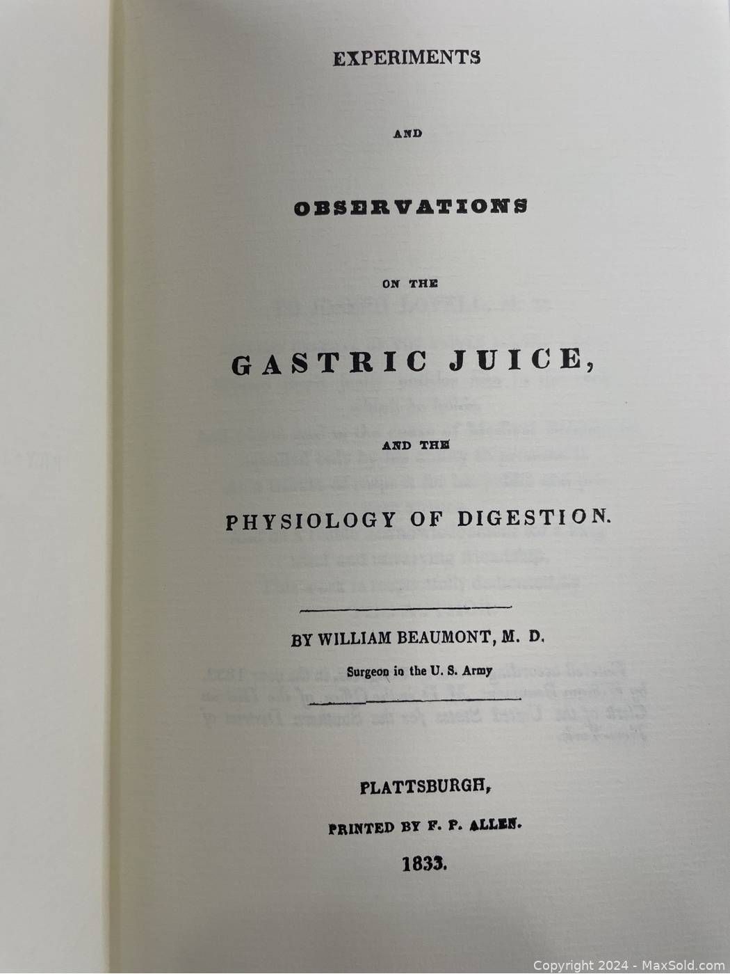 Experiments and Observations on the Gastric Juice and the Physiology of ...