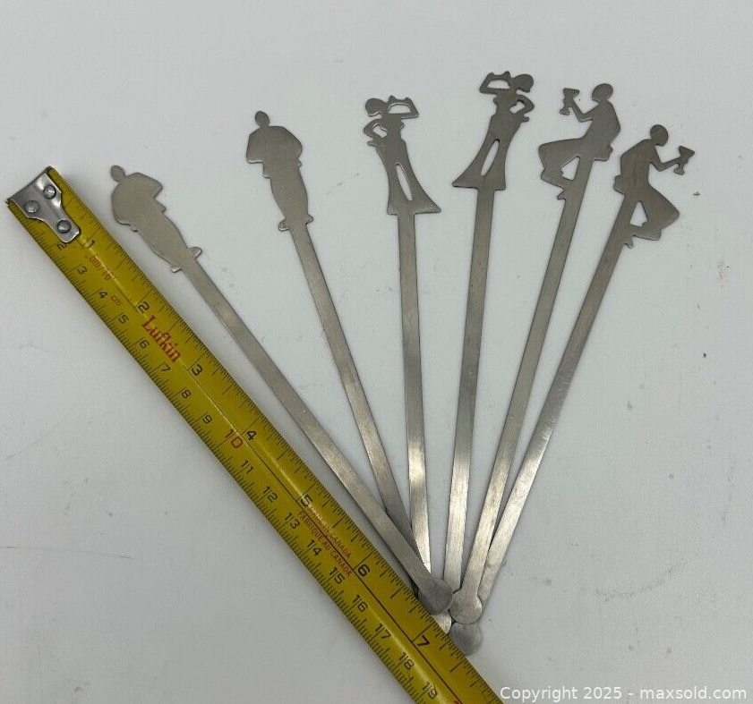 Set of 6 stainless steel swizzle sticks | Maxsold