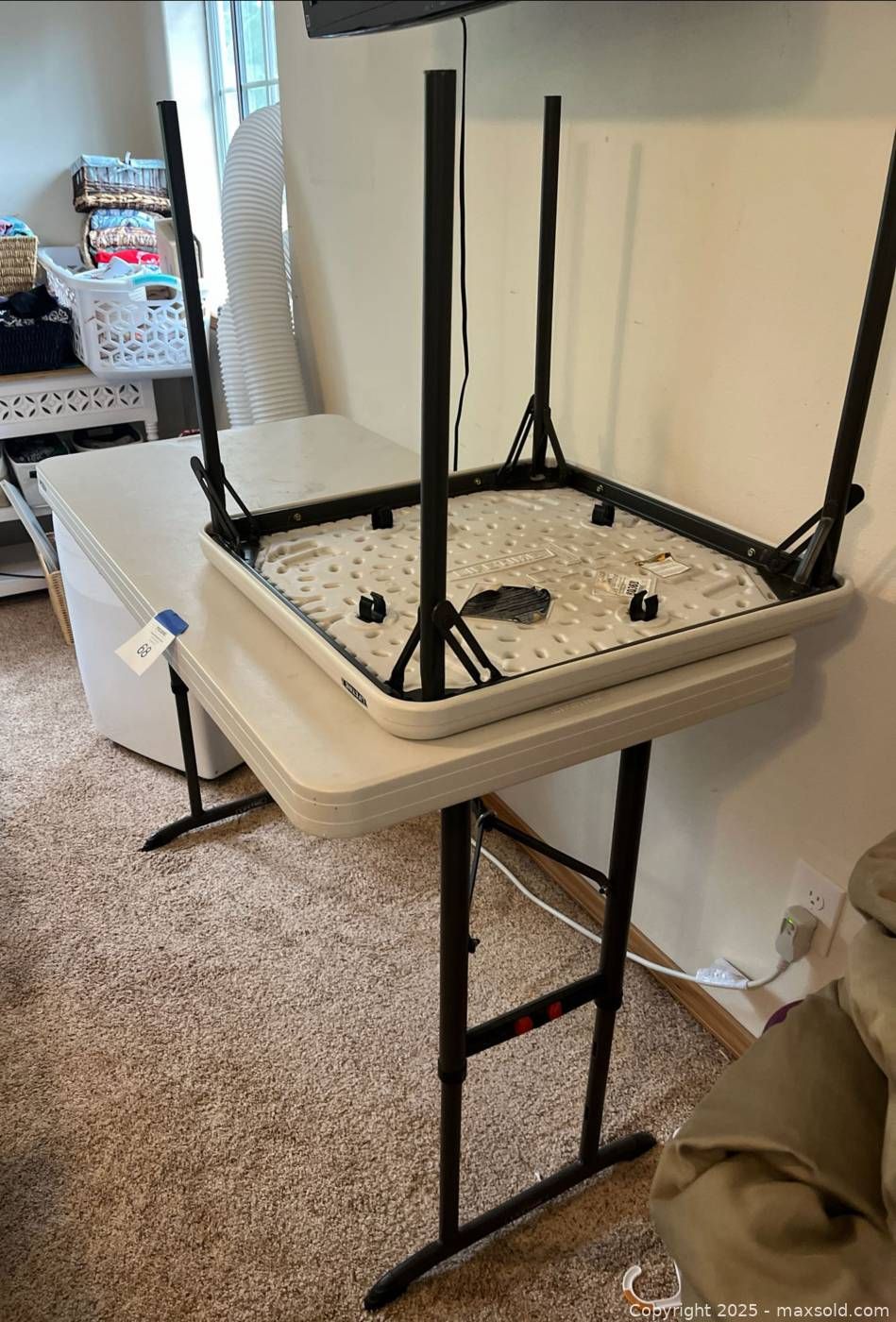 Lifetime Folding Utility Tables, Set of 2, White Top, Black Legs | Gig ...