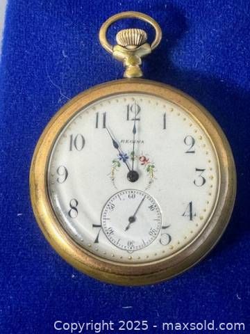Vintage Regina Floral Dial Pocket Watch | Maxsold
