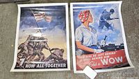 Two Reproduction War Propaganda Posters 1995 on Plastic | Maxsold
