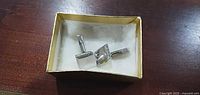 Sterling silver square rope-edge cufflinks | Maxsold