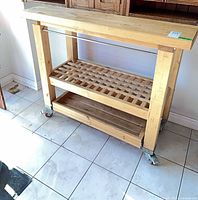 Butcher-block kitchen trolley on casters | Maxsold