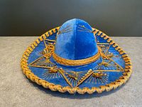 Vintage blue velvet charro sombrero | Maxsold