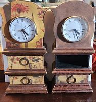 Two Mongolian Tabletop Clocks with Drawers | Maxsold