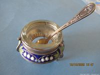 Russian silver enamel salt cellar set | Maxsold
