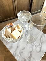 Clear glass bowl, pedestal compote, cylinder vase | Maxsold
