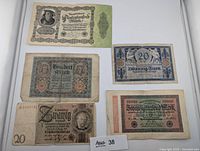 German banknotes 1915-1929, 5 pieces | Maxsold