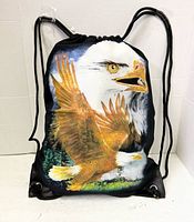 2 eagle graphic drawstring bags | Maxsold