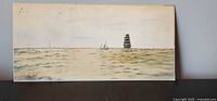 Stanton Smith signed seascape watercolor 22x11" | Maxsold
