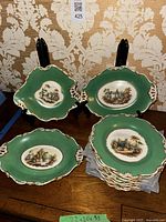 Antique English Decorative Green Plates Set | Maxsold