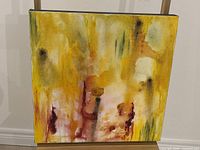 Nathalie Vachon 16" x 16" abstract canvas painting | Maxsold