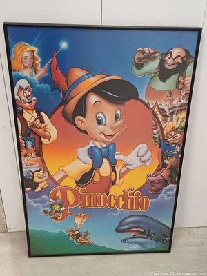Framed Pinocchio poster 34x22 in | Maxsold