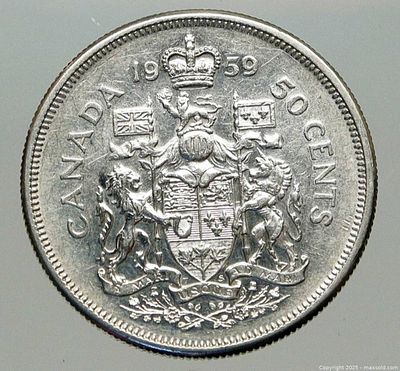 1959 Silver Canadian 50 Cents Coin | Maxsold
