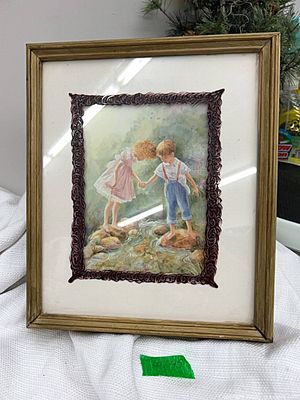 Gloria Eriksen framed boy and girl print | Maxsold