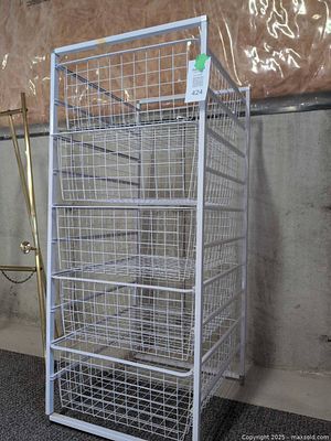 Metal wire drawer rack with five drawers | Maxsold