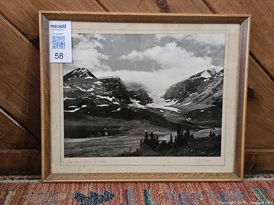 Vintage B&W Snow Dome Glacier photograph signed C.S. Stewart, framed 17 ...