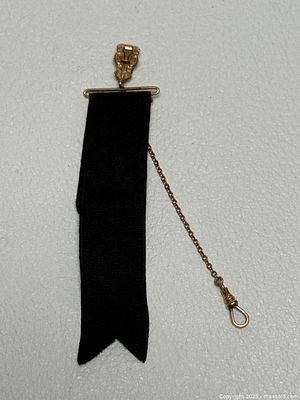 Antique gold-filled ribbon watch fob | Maxsold