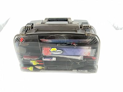 Plano hard plastic tackle box with fishing tackle | Maxsold