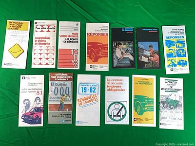 Government of Quebec road safety pamphlets | Maxsold