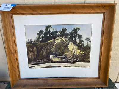 Vintage Emil Kosa Jr. framed watercolor print | Maxsold