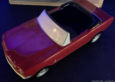 Red Ceramic 1960s Ford Mustang Convertible Model | Maxsold