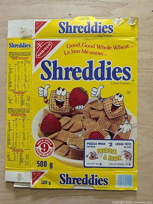 1995-1997 Shreddies cereal box lot, 5 pcs | Maxsold