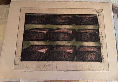 Frank Nulf “Boxes in Light” proof #3 mixed media | Maxsold