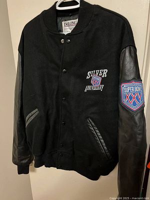 DeLong NFL Super Bowl XXV Silver Anniversary varsity jacket size 46 ...
