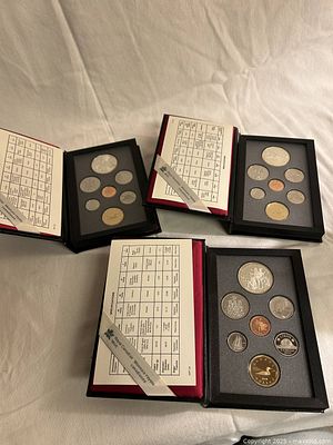 Royal Canadian Mint 1989-1991 7-Coin Proof Sets, 3 pcs | Maxsold