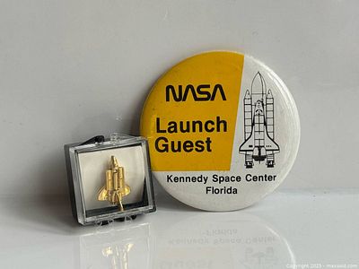 NASA Launch Guest Button & Columbia Pin | Maxsold