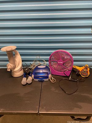 Dessert Bullet maker, karaoke unit with 2 mics, compact fan, knife ...