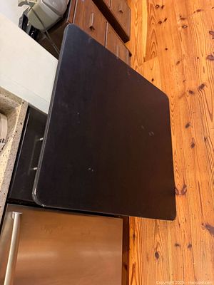 Folding laminate top card table with black metal legs | Maxsold