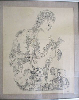 Pen and ink fantasy drawing of fairies | Maxsold