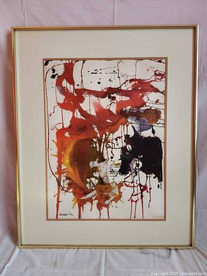 Signed Abstract Mixed Media Artwork, 1973 | Maxsold