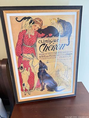 Framed vintage poster print Clinique Chéron | Maxsold