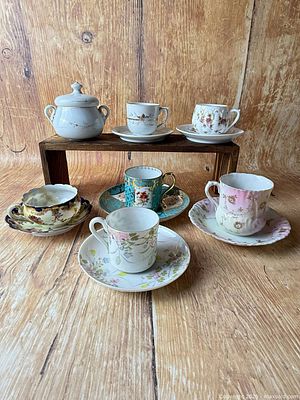 Porcelain Floral Demitasse Sets & Sugar Bowl | Maxsold