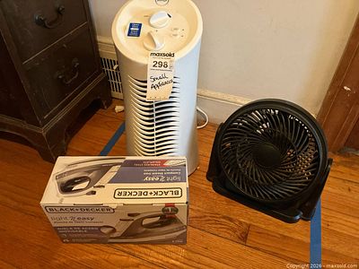 Black+Decker iron, Febreze air purifier, fan | Maxsold
