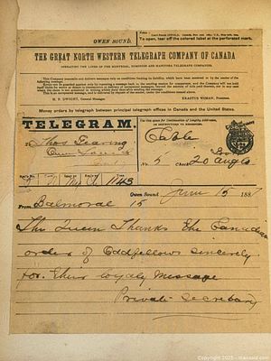 Framed 1887 Telegraph From Queen Victoria's Secretary | Maxsold