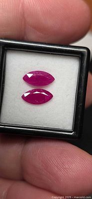 2.30ct marquise ruby pair | Maxsold