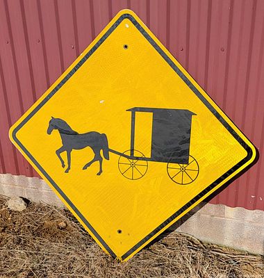 Retired horse & buggy traffic sign 30" x 30" | Maxsold