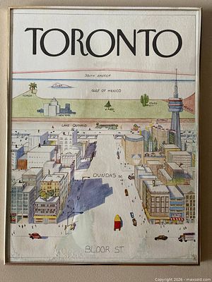 Vintage Monte Cohen "Toronto" art print 26x19.5 in | Maxsold