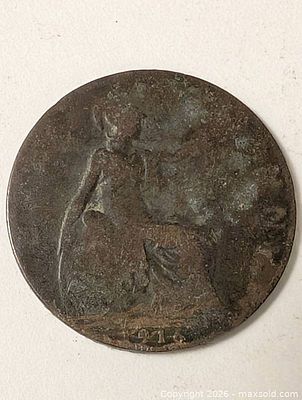 1916 British halfpenny coin | Maxsold