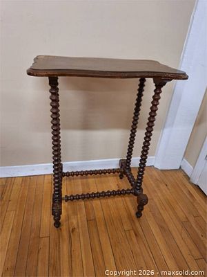 Antique spindle leg side table | Maxsold