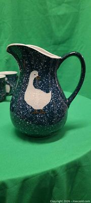 Ceramic Goose Motif Jug With Six Matching Mugs | Maxsold